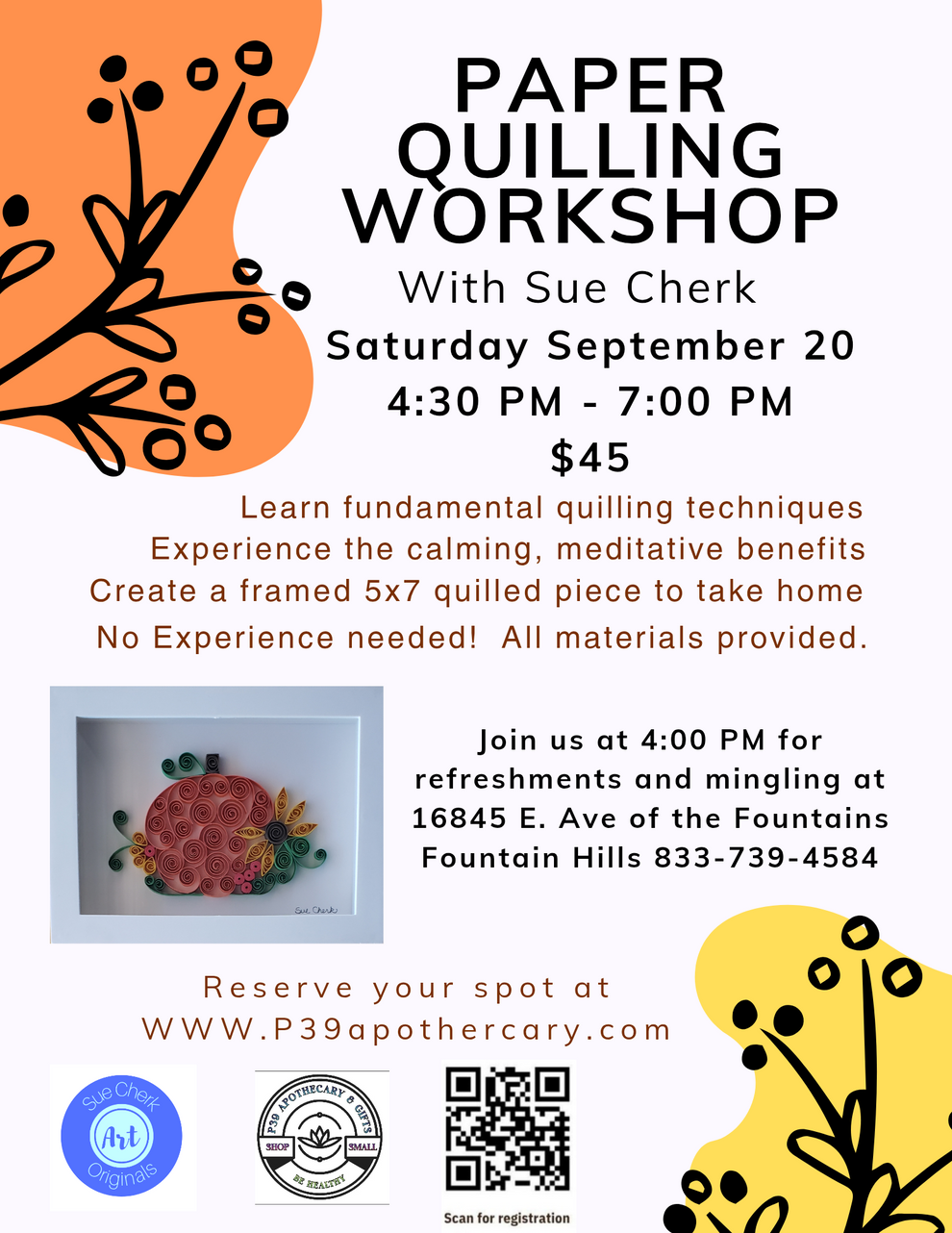 Workshop - Beginners Paper Quilling Art – P39 Apothecary & Gifts